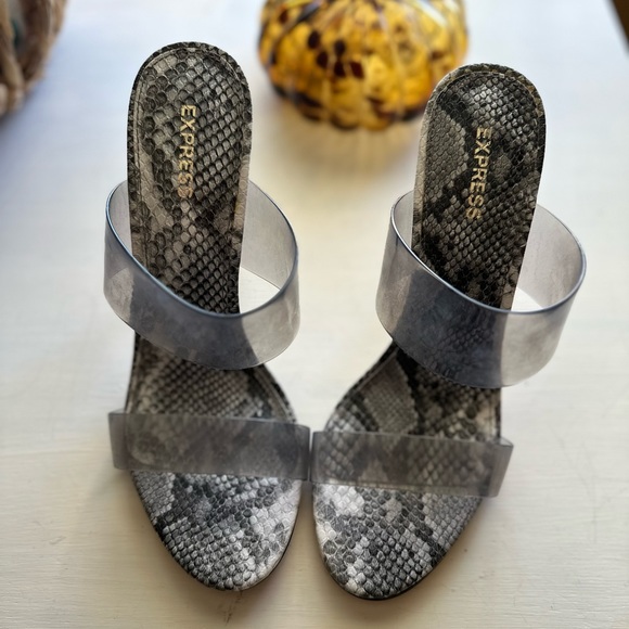 Express | Shoes | Express Python Print Heels Size 8 | Poshmark